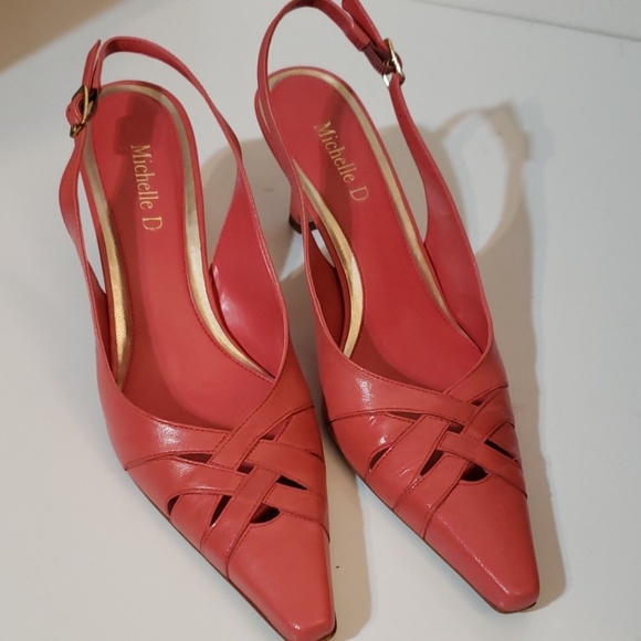 Michelle D | Shoes | Michelle D Coral Slingback Heels | Poshmark